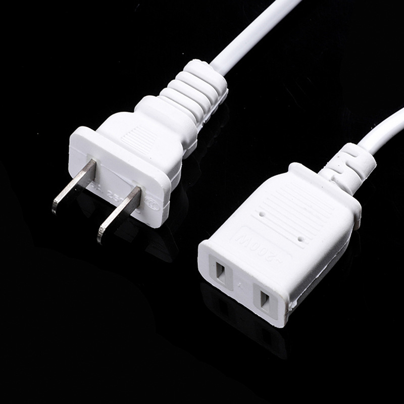 KingD 4.5m AC Power Cord White Line Cables Wire Two-pin US Plug Cable ...