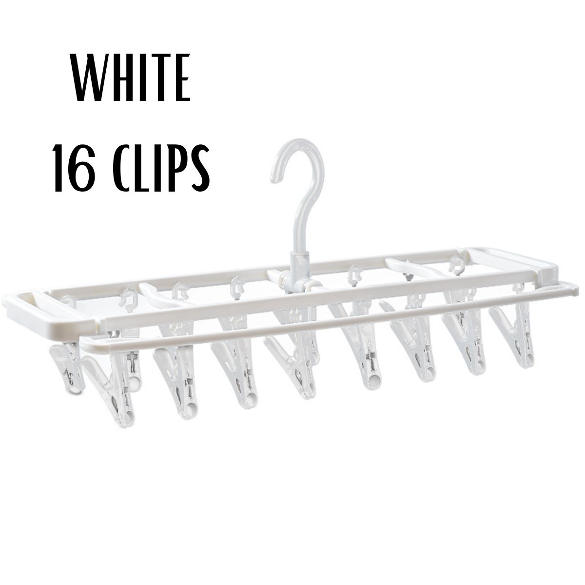 Locaupin Foldable Hanger with 16 Clips 360 Degree Rotatable Hook ...