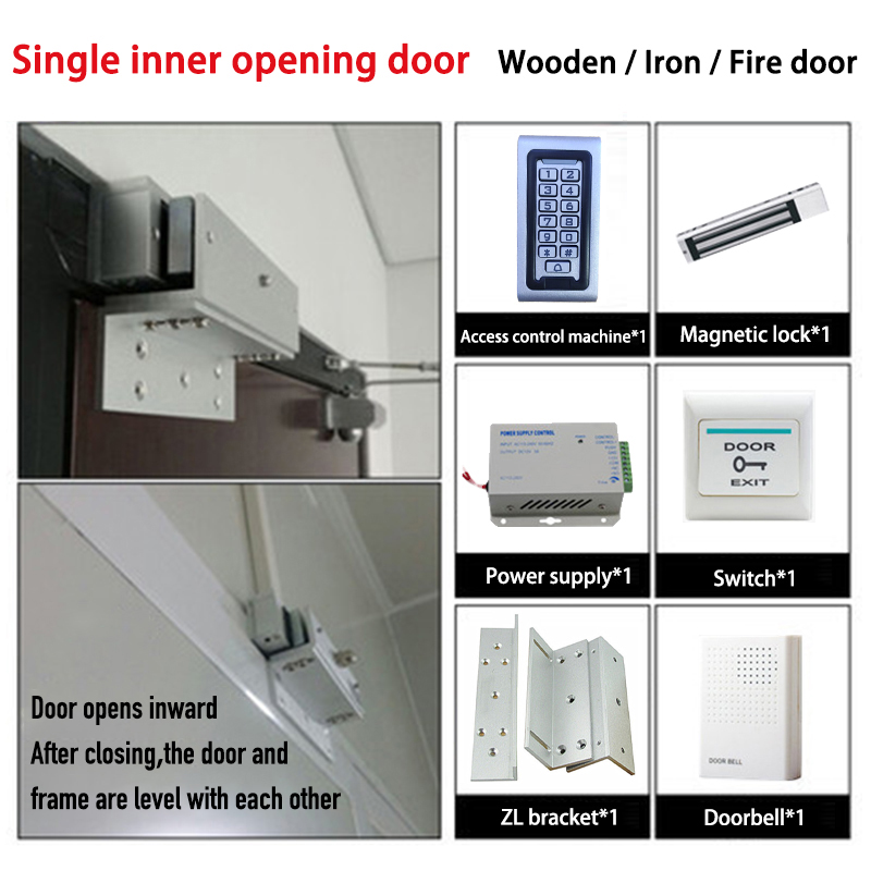 Electric Magnetic Locks Kit Metal Waterproof door lock With Doorbell ...