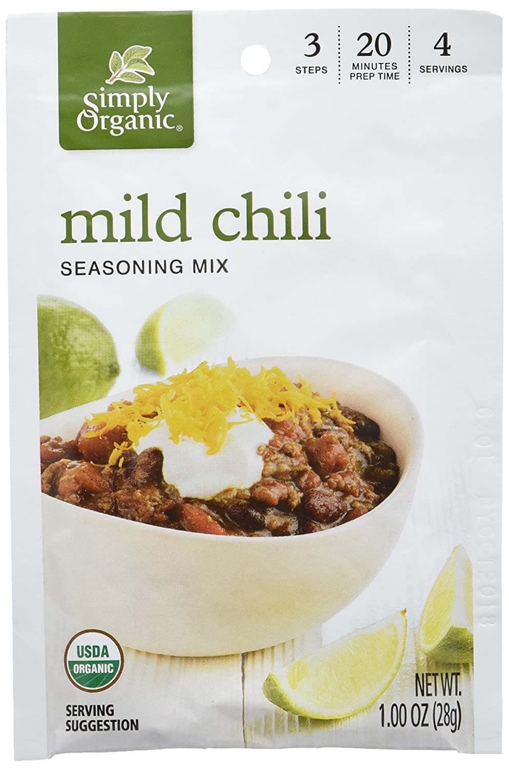 Simply Organic Mild Chili, Seasoning Mix, Certified Organic, 1-Ounce ...