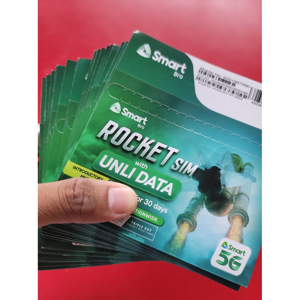 Smart Bro ROCKET SIM - Free 30 Days Unli Data Sim (Unlimited No Data Capping) durable | Lazada PH