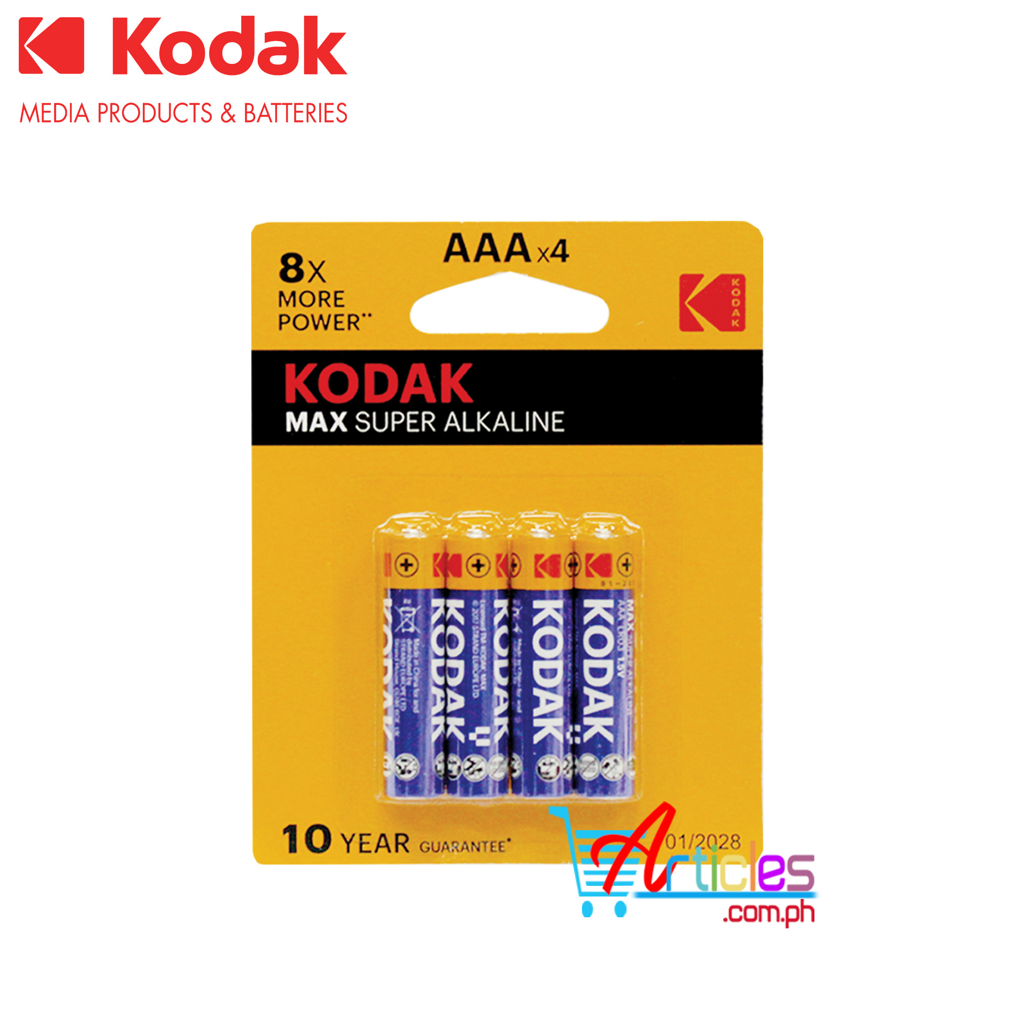 Kodak Max Alkaline AAA Battery 4 Pieces Per Card | Lazada PH