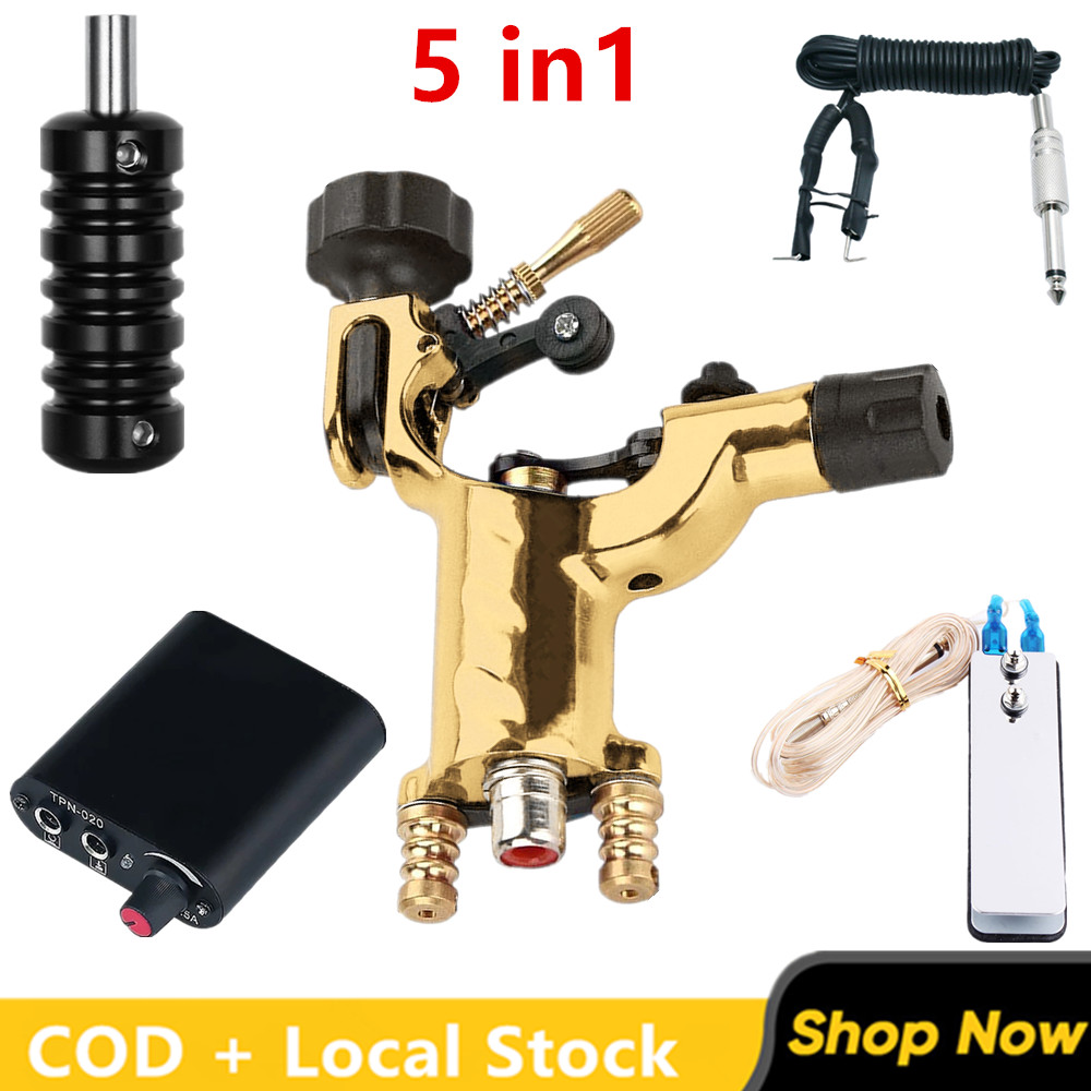[COD] 5 in 1 Dragonfly Rotary Tattoo Machine Set Professional Shader ...