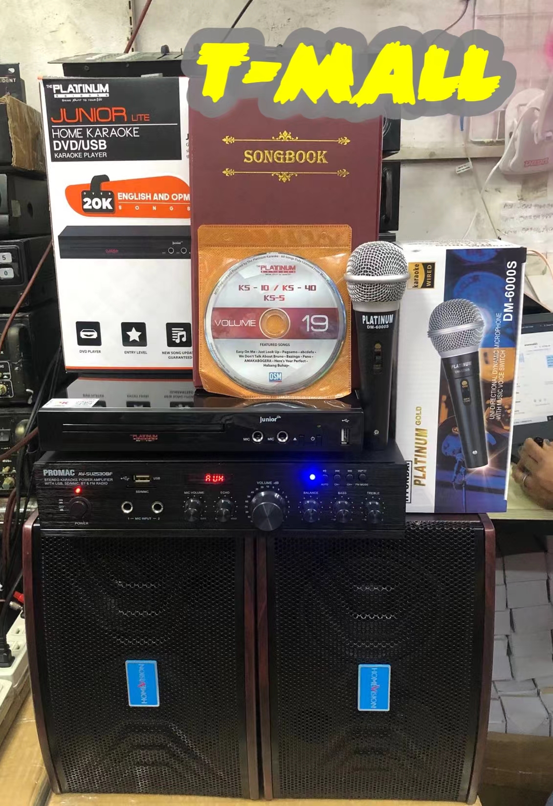 Videoke set with PLATINUM KS-5 Karaoke Player with Homevision HV-S660 ...
