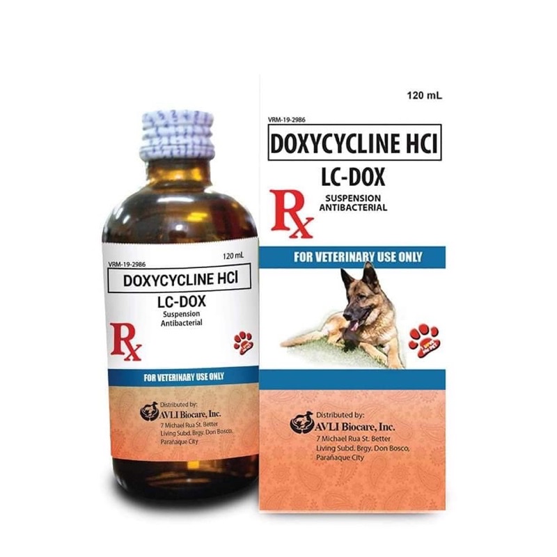 LC-DOX Syrup Suspension Antibacterial 120ML for Cats and Dogs Lcdox Lc ...