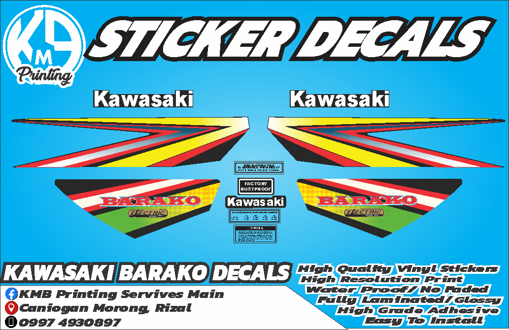 Kawasaki Barako Tank Sticker Decals | Lazada PH
