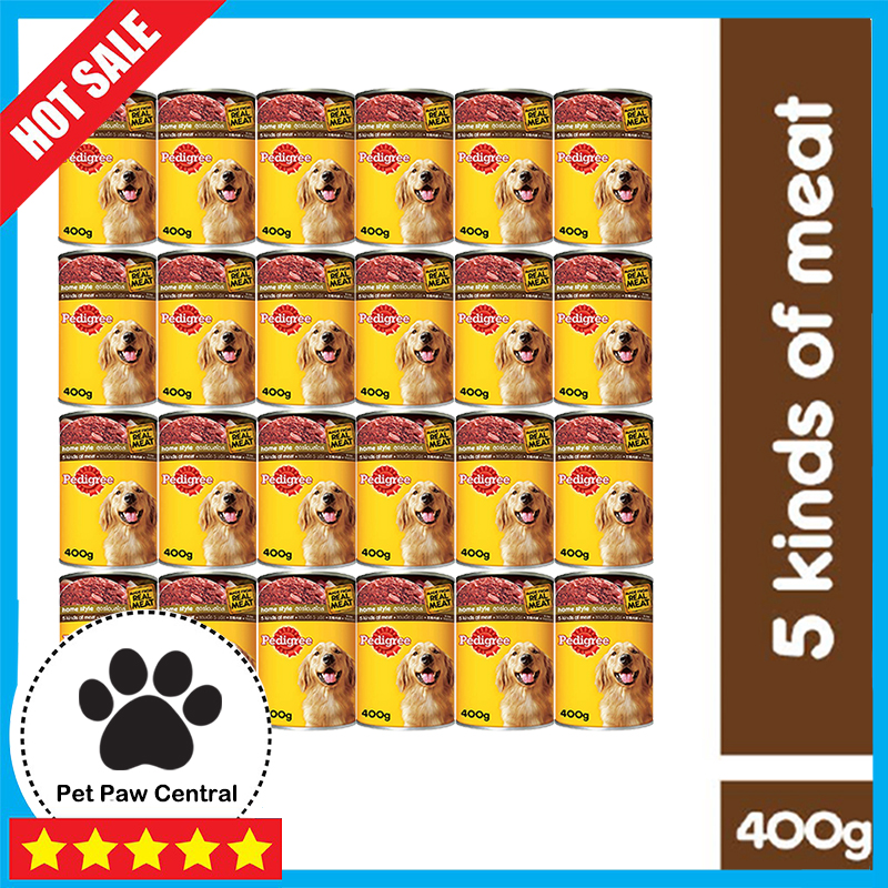 PEDIGREE 5 Kinds of Meat Wet Can Dog Food Set of 24 (400g) | Lazada PH