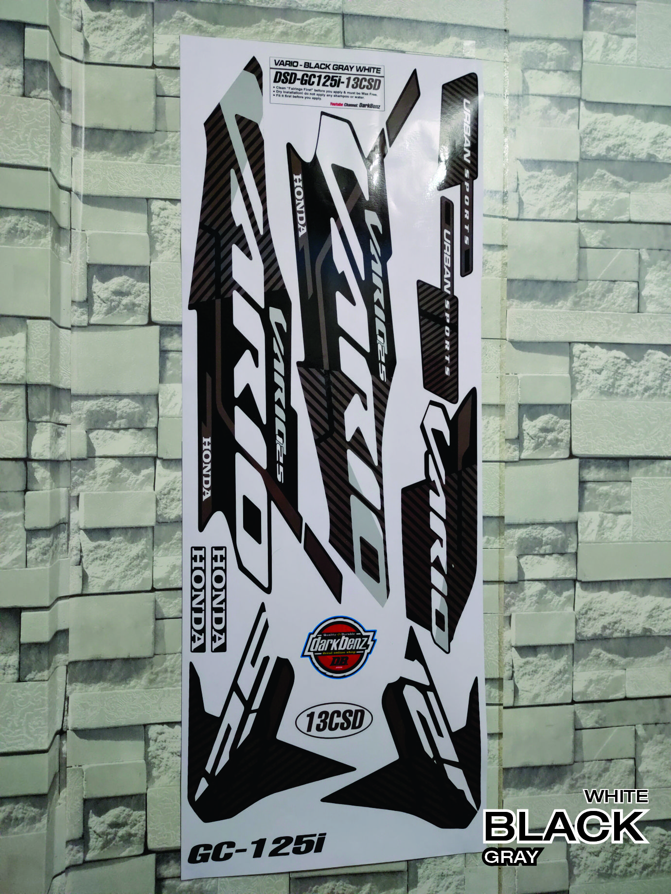 Honda Click Version 2 - Vario Set Stock Decal Printed Vinyl Sticker ...