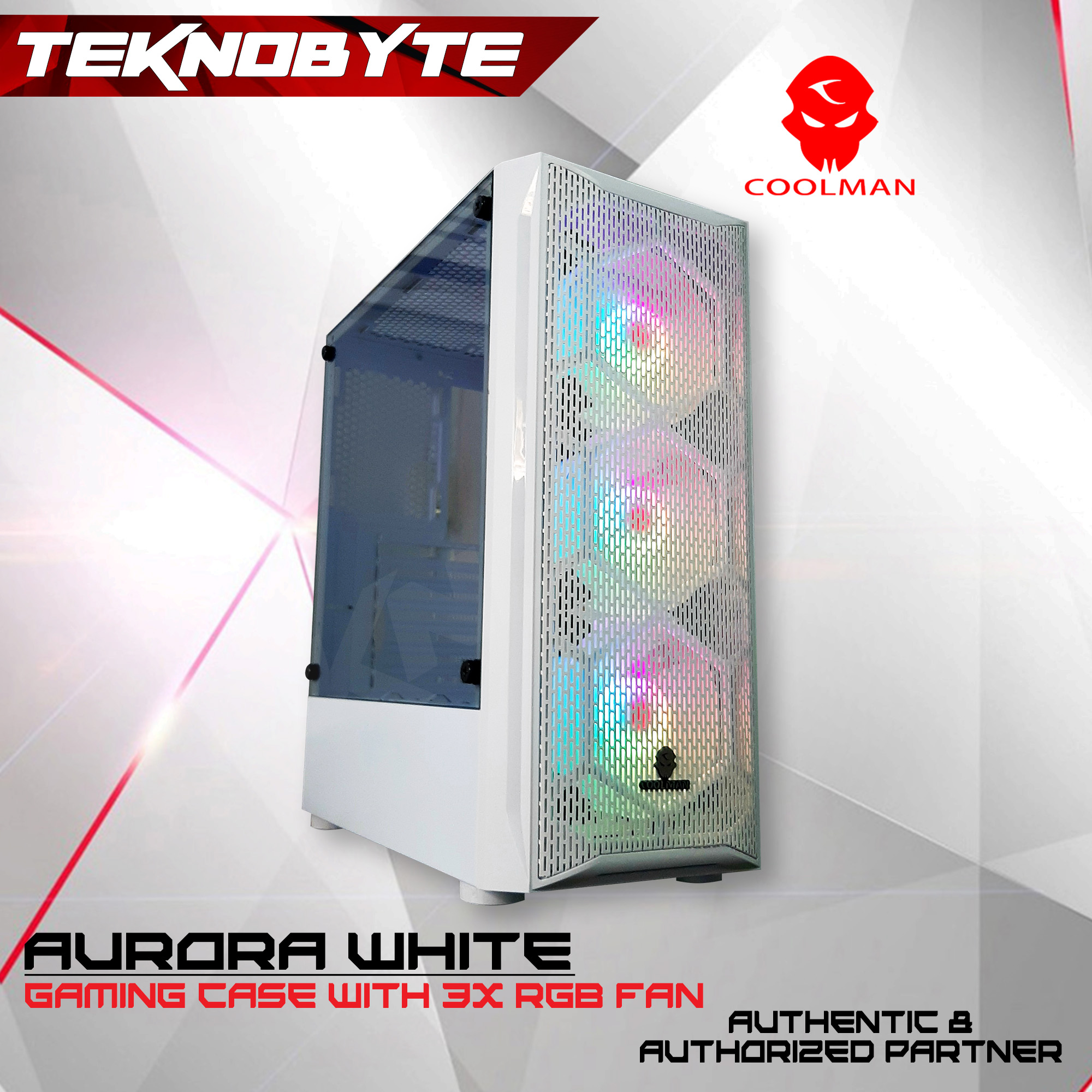 Coolman AURORA White Gaming Case W/ 3 pcs RGB fan | Lazada PH
