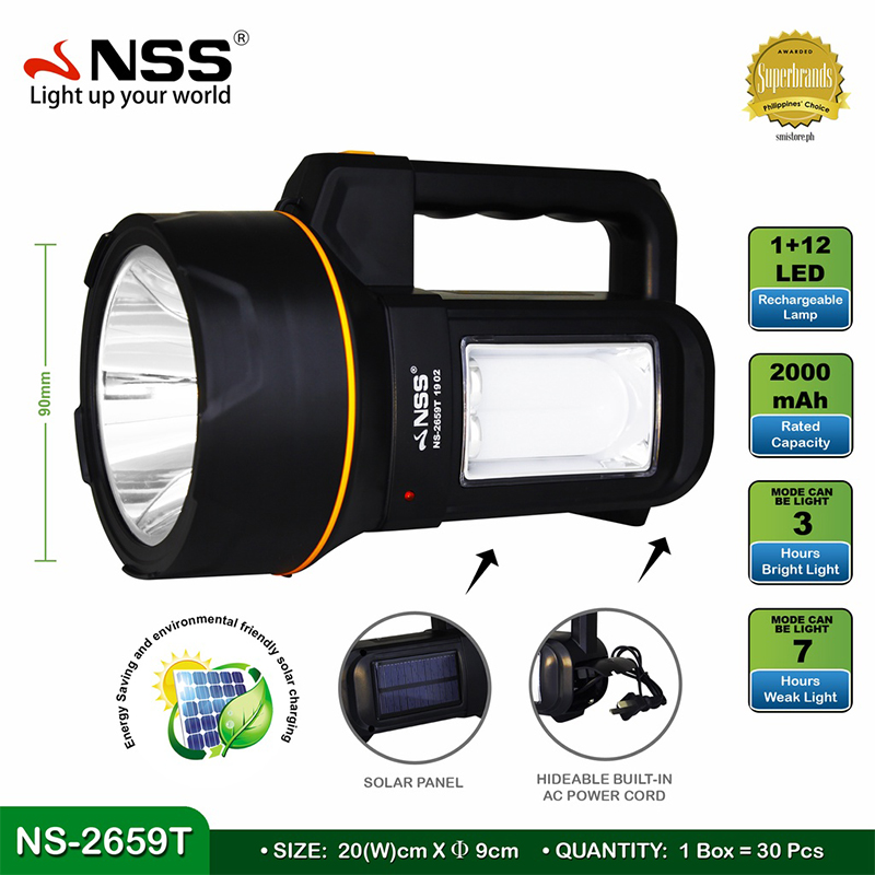 NSS ultra-bright solar flashlight waterproof original emergency light ...