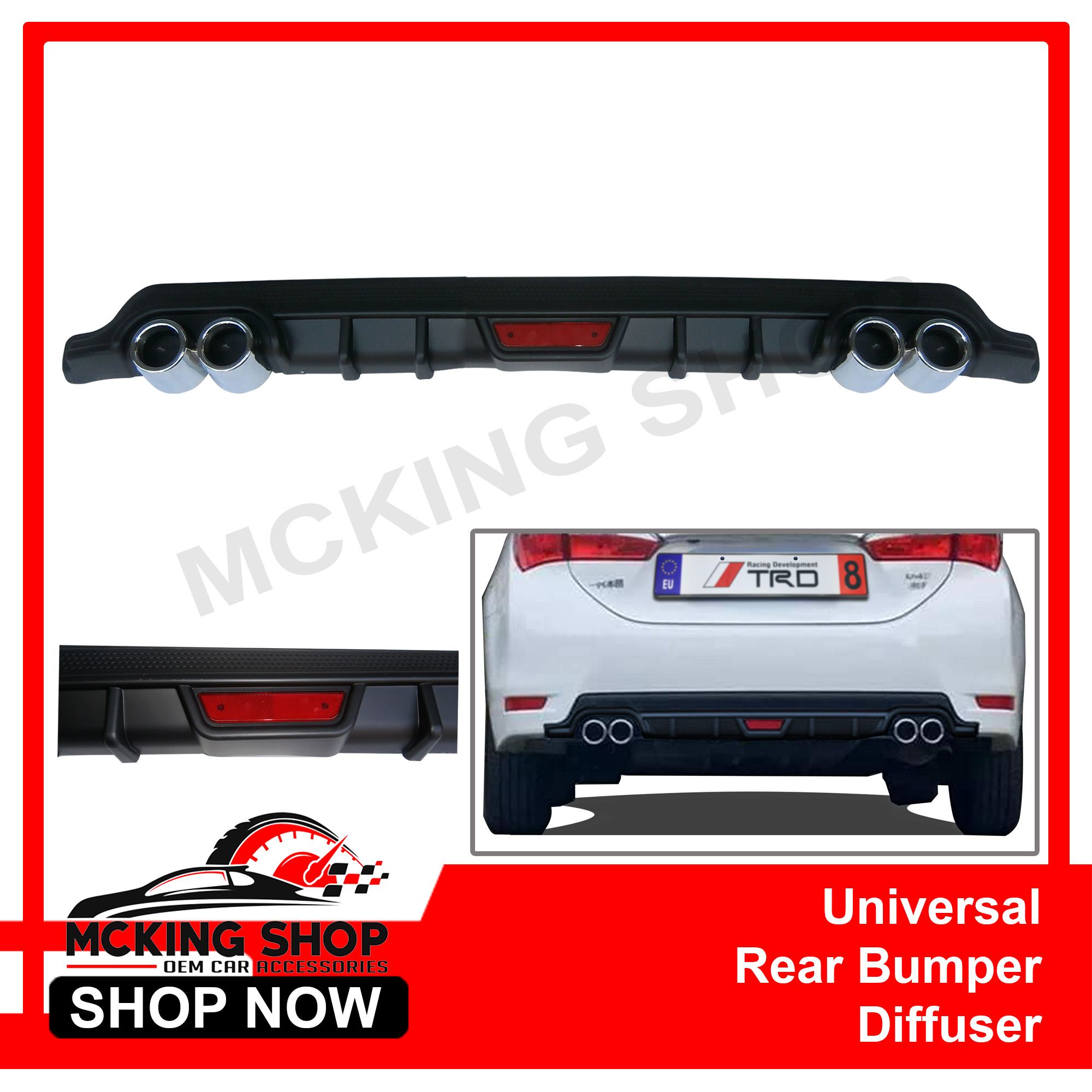 Universal Rear Bumper Diffuser (Matte Black) | Lazada PH