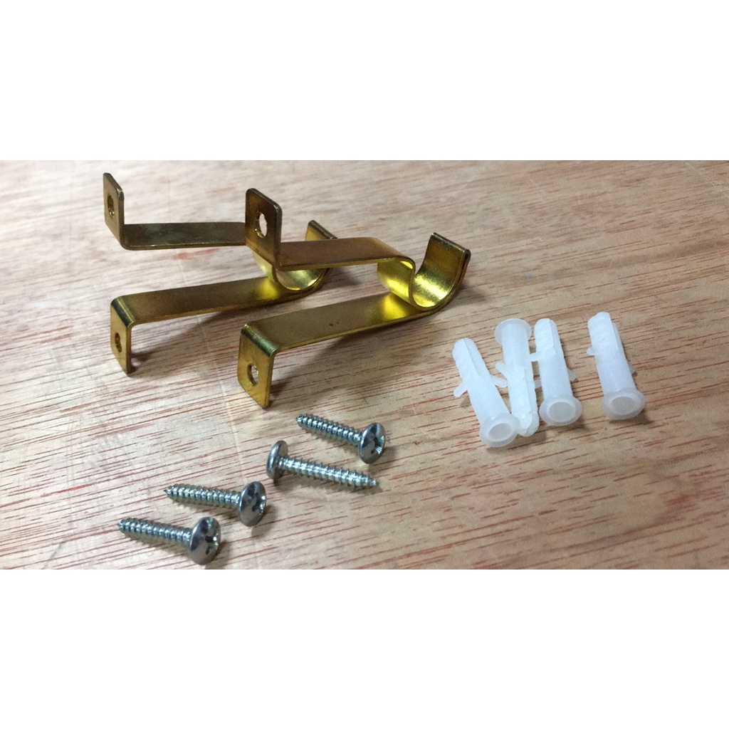 chrome pipe bracket bhrome pipe Gold and Stainless with Tox and screw ...
