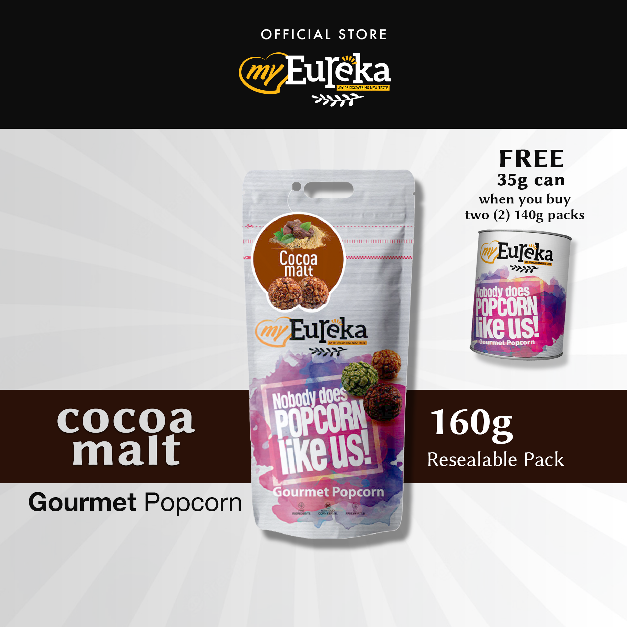 Eureka Cocoa Malt Popcorn 160g Pack | Lazada PH