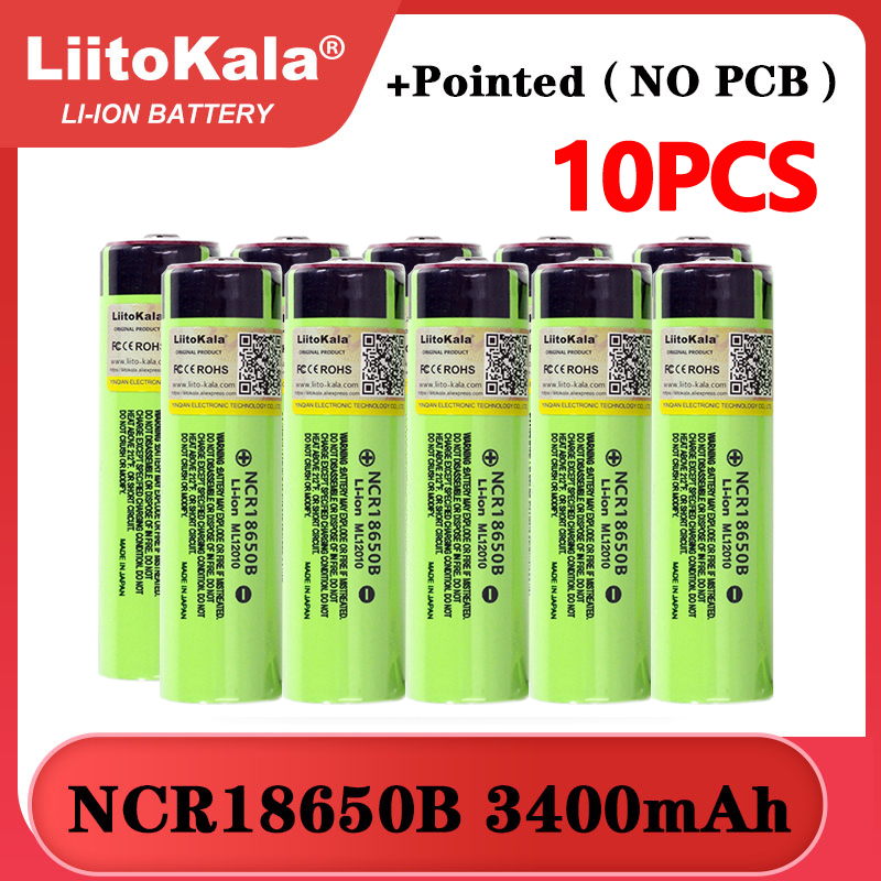 LiitoKala Original Rechargeable Battery 18650 3400mAh 3.7V 10A ...