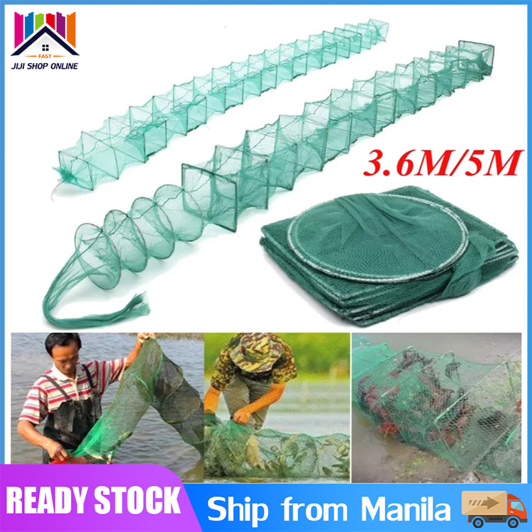 🔝 Original 【24 hours delivery】5M Foldable Eel Mesh Net Crab Crayfish ...