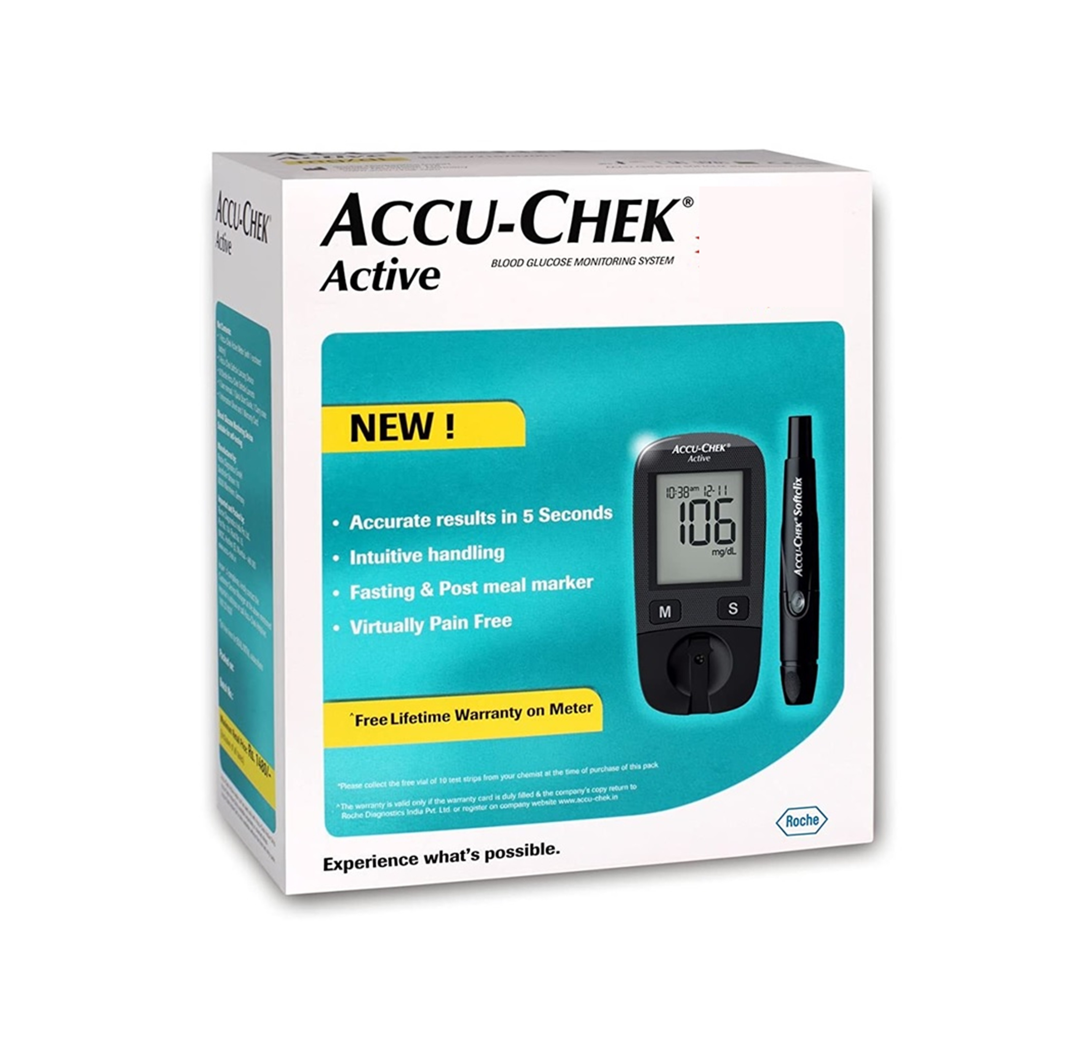 Accu Chek Active Blood Glucose Monitor Glucometer Machine Accu Chek ...