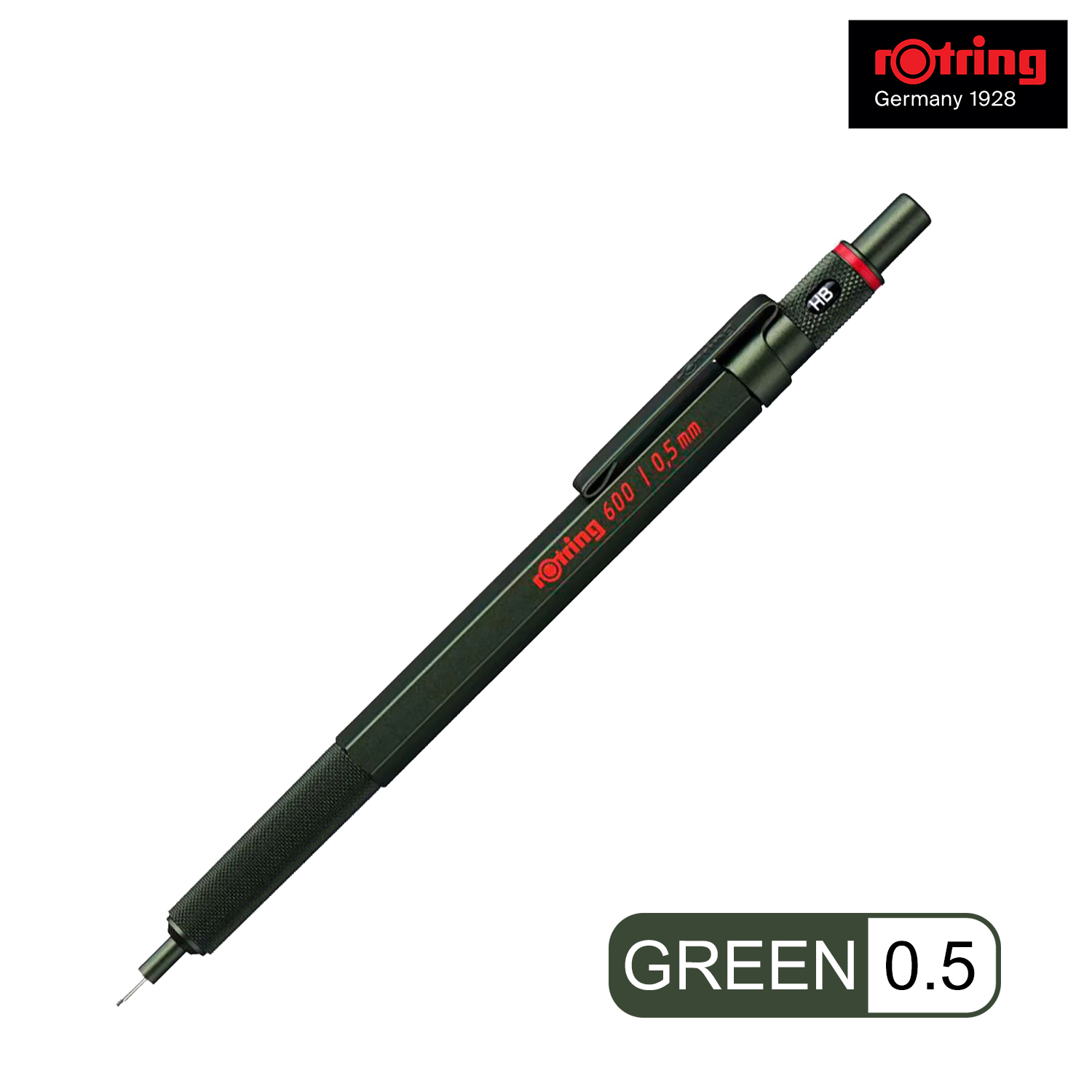 rOtring 600 Premiun Mechanical Pencil - Full metal, hexagonal body 0.5 ...