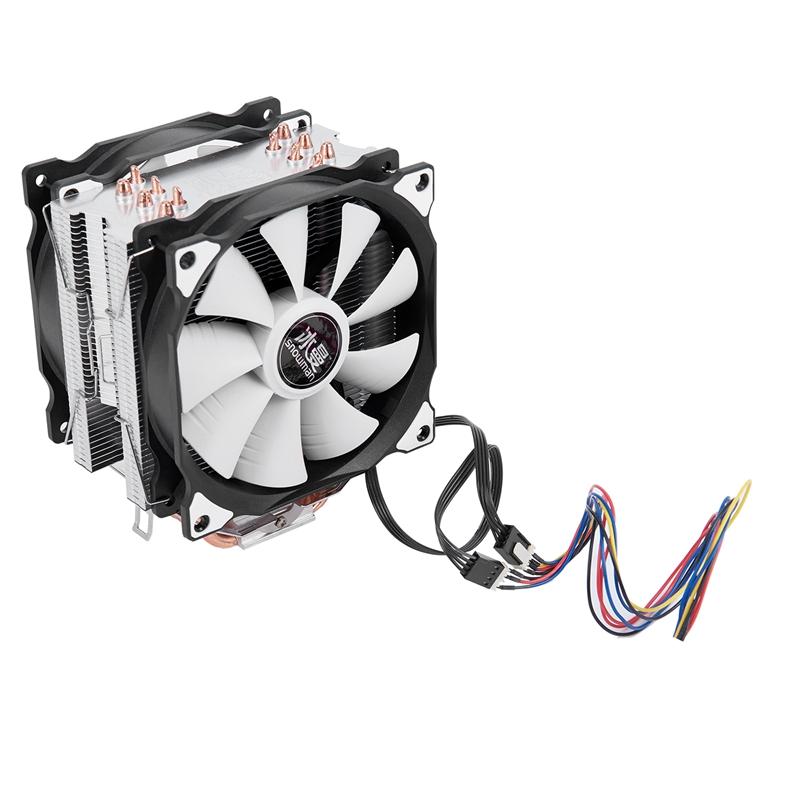 SNOWMAN 4PIN CPU cooler 6 heatpipe Double fans cooling 12cm fan LGA775 ...