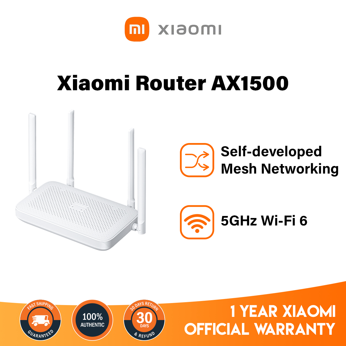 Xiaomi Router AX1500 EU 5GHz WiFi 6 Adaptive Gigabit Ethernet Port ...