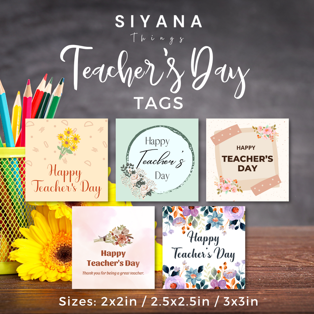 Teacher's Day Gift Tags | Gift Tags & Stickers | Square Sizes 2 x 2 in ...