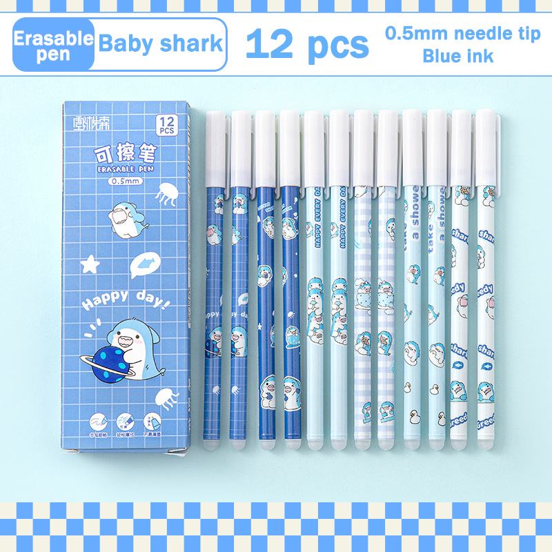 12Pcs/set Erasable Gel Pen Full Needle Tube 0.5m Exquisite Cartoon ...
