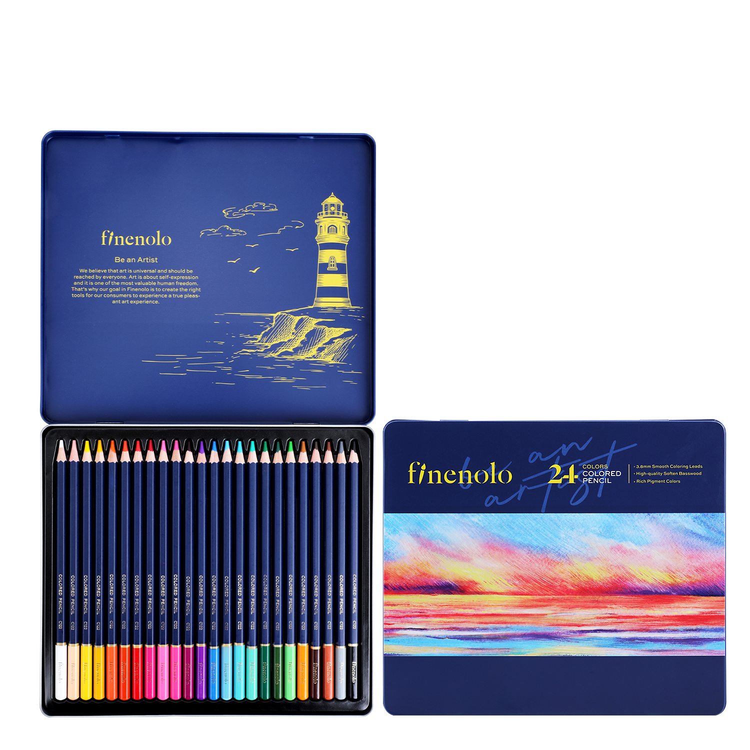 Finenolo by Deli Colored Pencil Lead Tin Box Drawing Material Set ...
