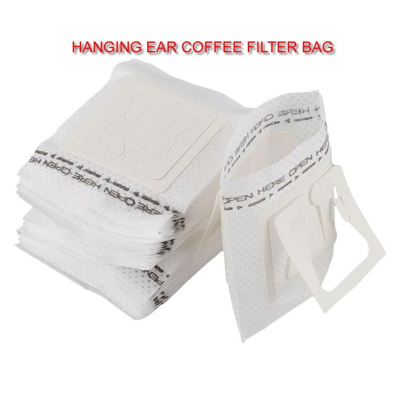 50pcs / Pack Portable Brew Coffee Filter Paper Bag Hanging Ear Drip ...