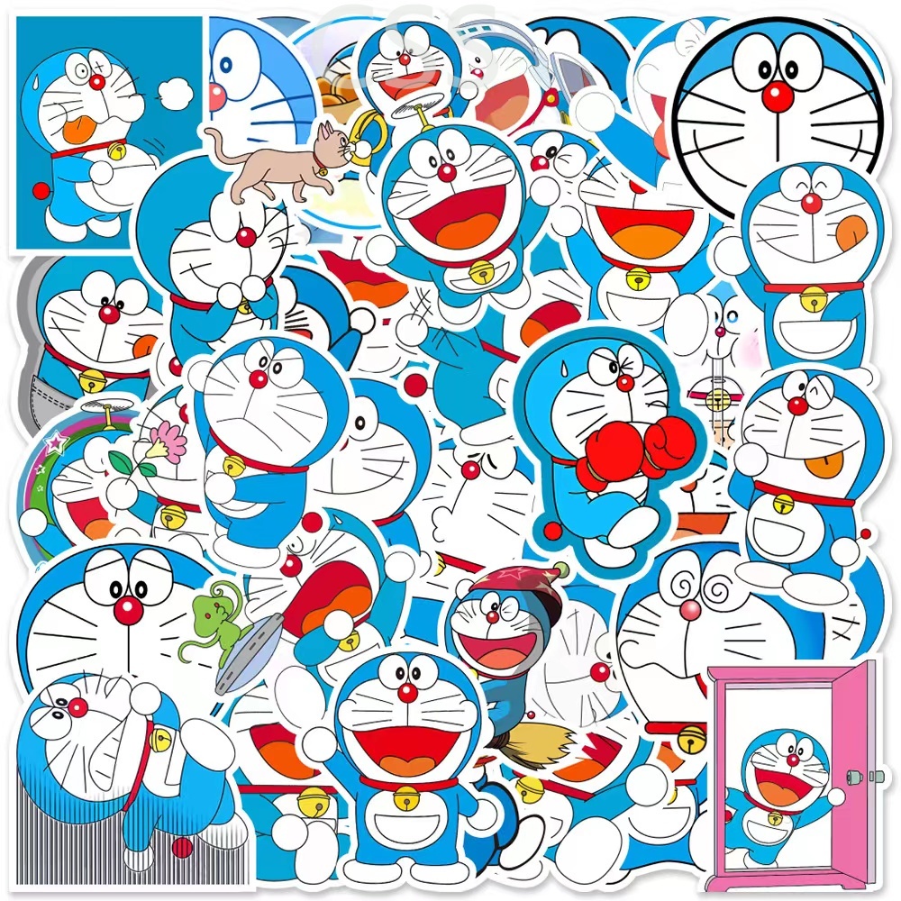 50Pcs/Set Doraemon Cartoon Graffiti Waterproof Sticker DIY Fashion ...