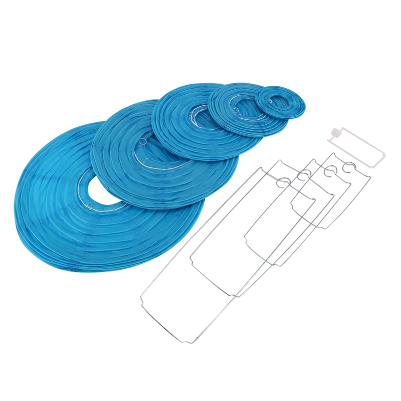 18Pcs Royal Blue Paper Lantern Set,Reusable Hanging Decorative Japanese ...