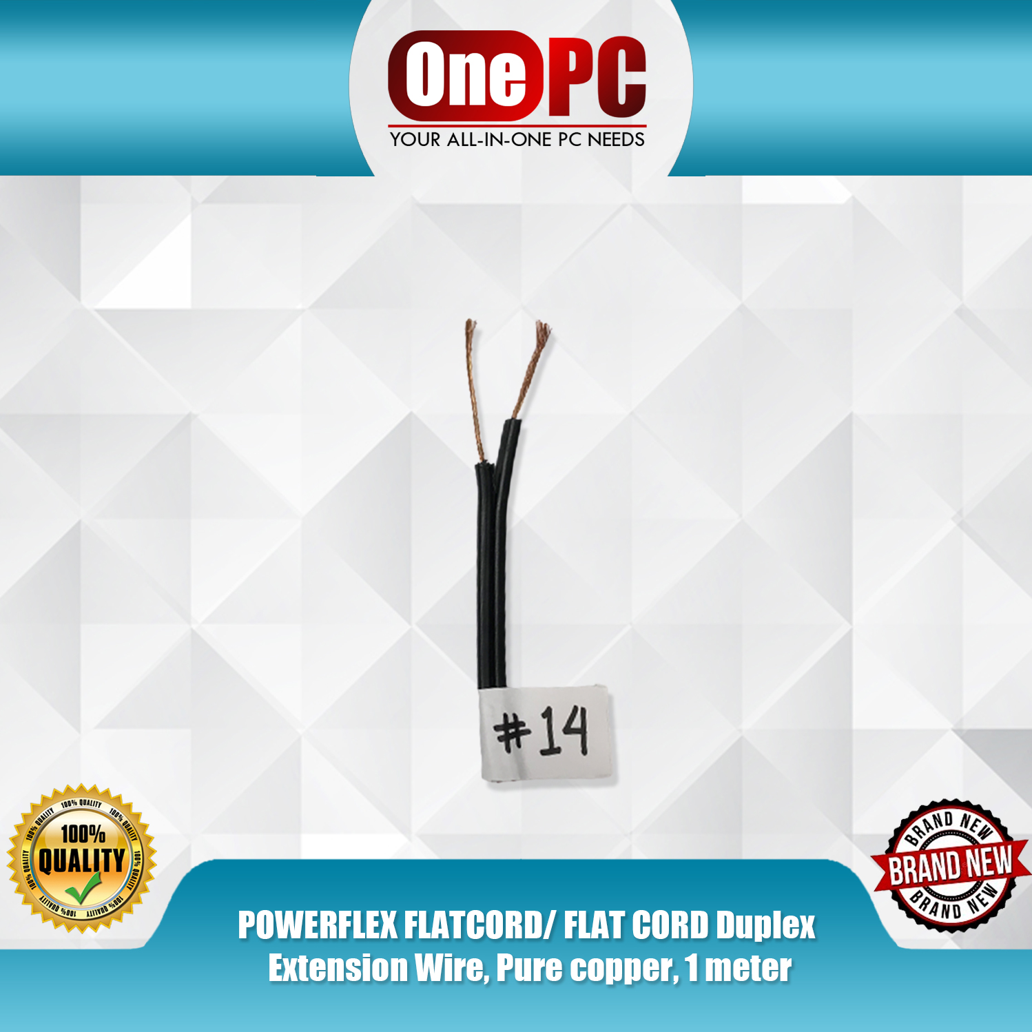 POWERFLEX FLATCORD/ FLAT CORD Duplex Extension Wire, Pure copper, 1 ...