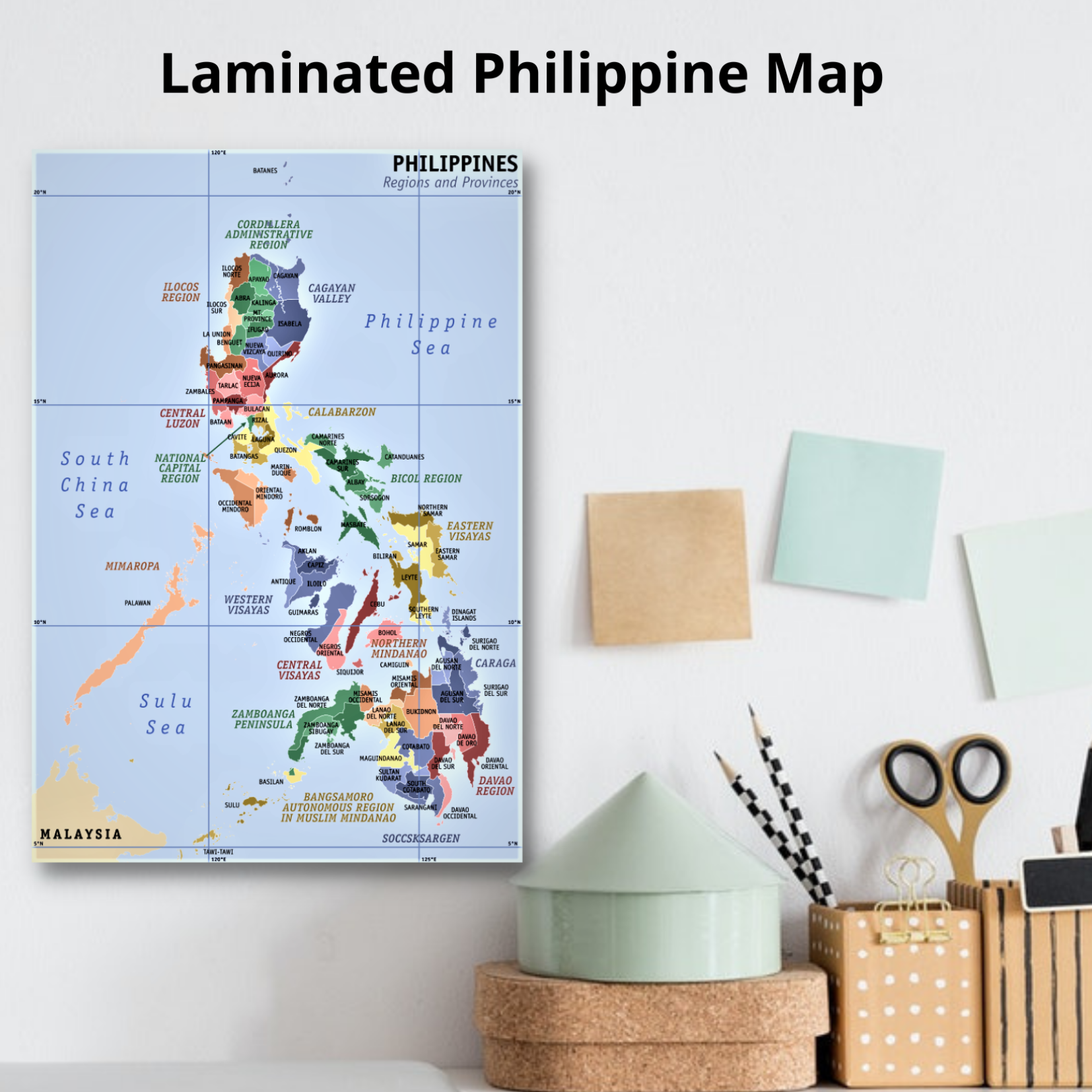 Laminated Philippine Map for Kids, Learners and Educators, Colorful ...
