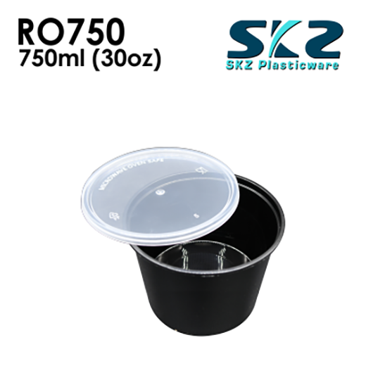 SKZ BLACK CONTAINER ROUND SERIES R0750 750ml ENVIRONMENTAL FRIENDLY ...