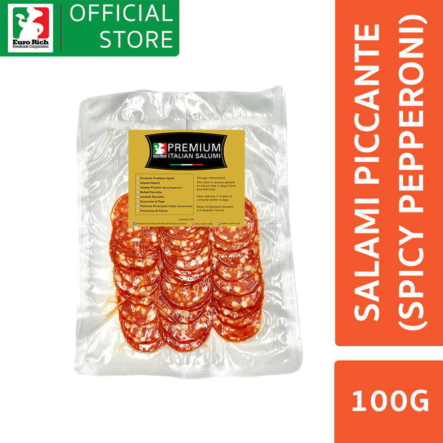 Euro Rich Sliced Salami Piccante/Spicy Pepperoni (Approx. 100g) | Lazada PH