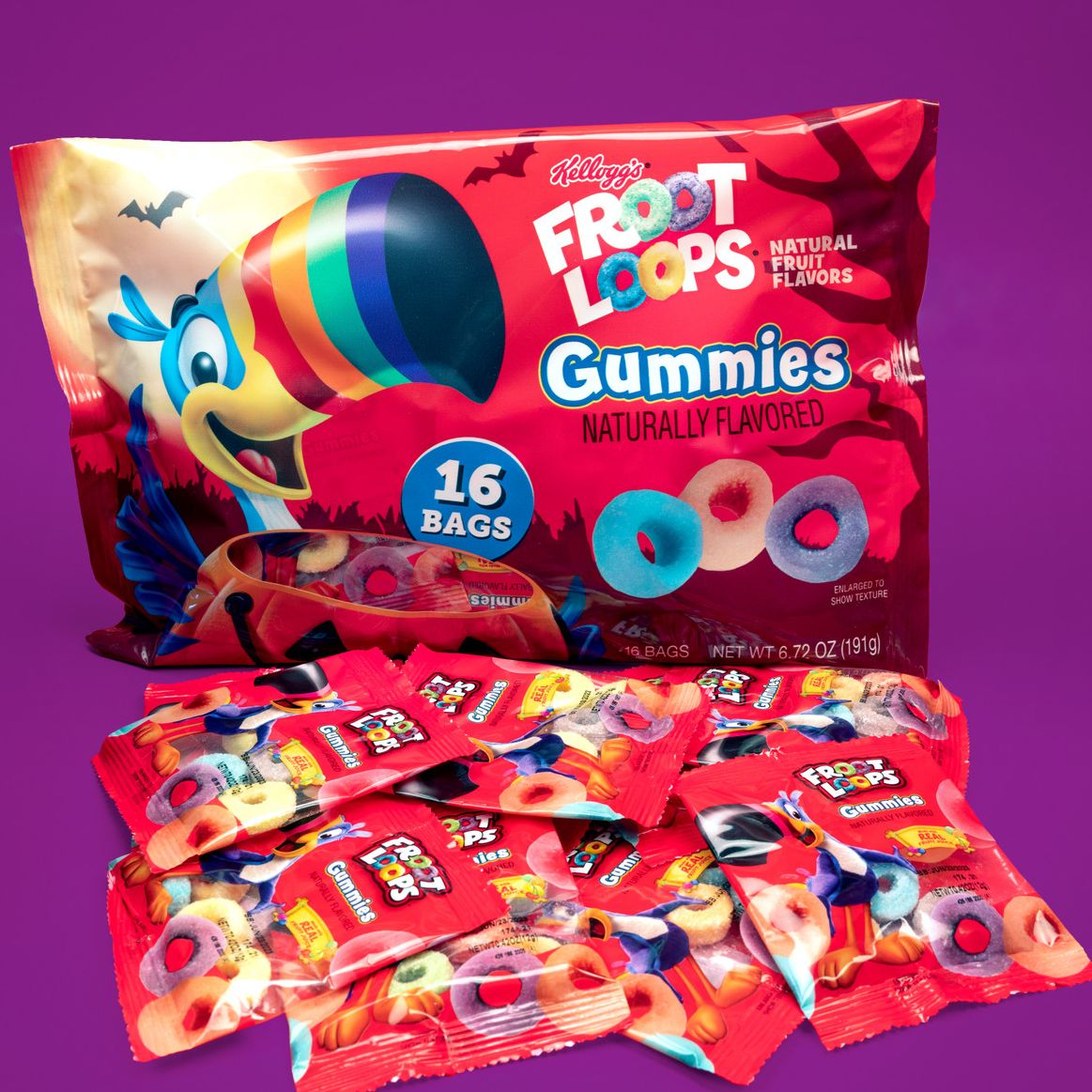 Froot Loops Fruity Gummies Candy 16 bags Naturally Flavored 191g ...