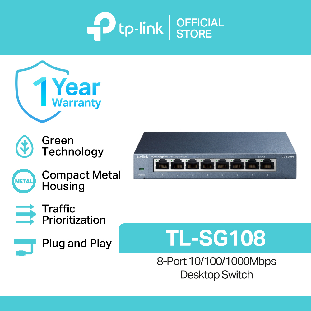 TP-Link TL-SG108 8-Port 10/100/1000Mbps Desktop Switch 8 Port Gigabit Network Switch | Switch ...