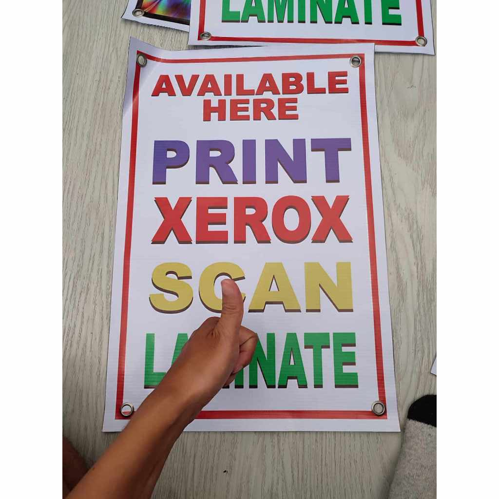 xerox print scan tarpaulin 1x1.5ft or 2x3ft with 4 eyelets (butas sa bawat sulok) | Lazada PH