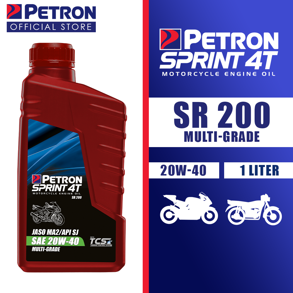 PETRON SPRINT 4T SR 200 (RIDER) MOTORCYCLE OIL SAE 20W40 (1 liter ...
