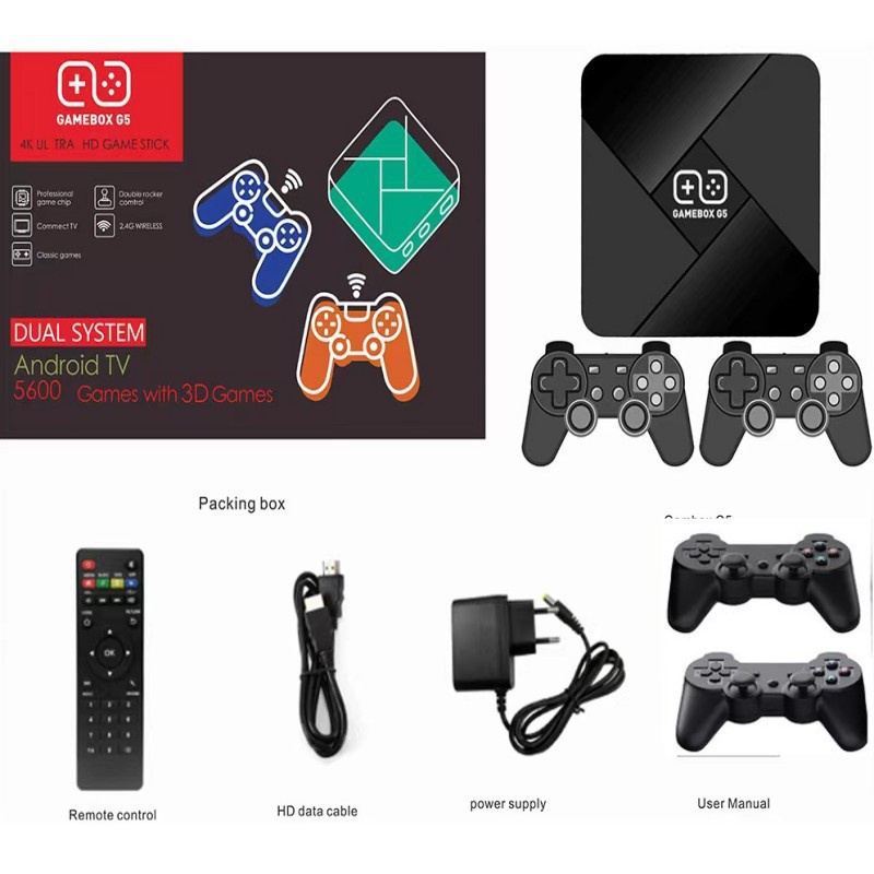 Android TV box + GAME BOX G5 2in1 4K HD Game Console 30000+ Retro ...
