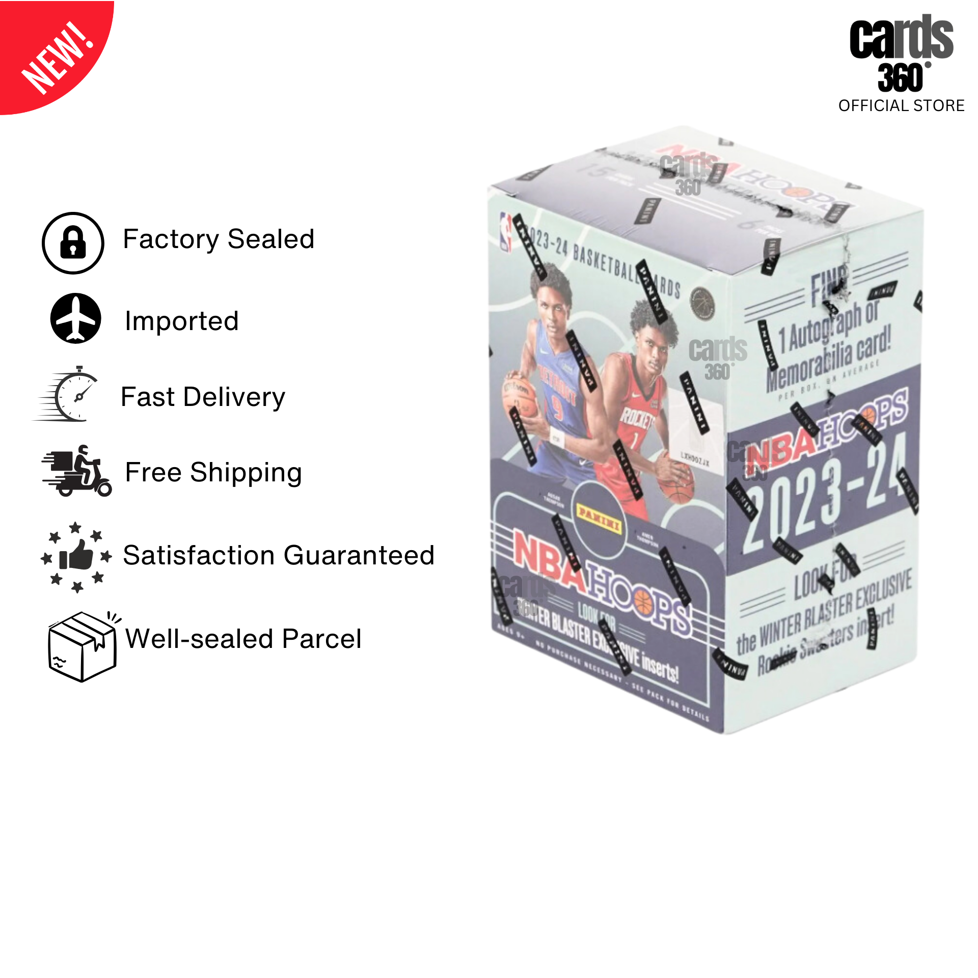 2023-24 Panini NBA Hoops Basketball Trading Card Blaster Box | Regular ...