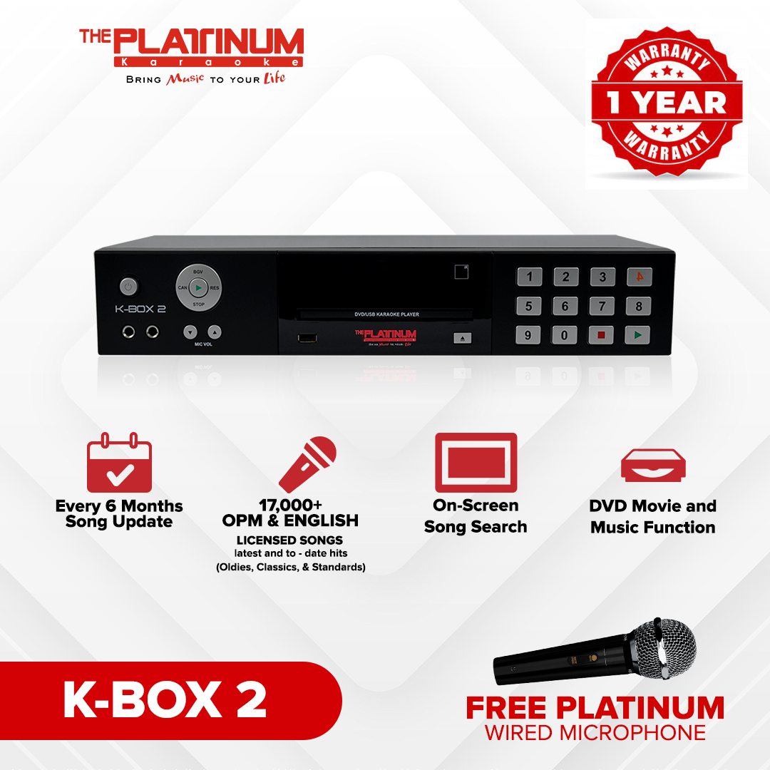 The Platinum Karaoke K-BOX 2 KS40 Player (BLACK) with 20,000++ songs with Free Platinum Wired ...