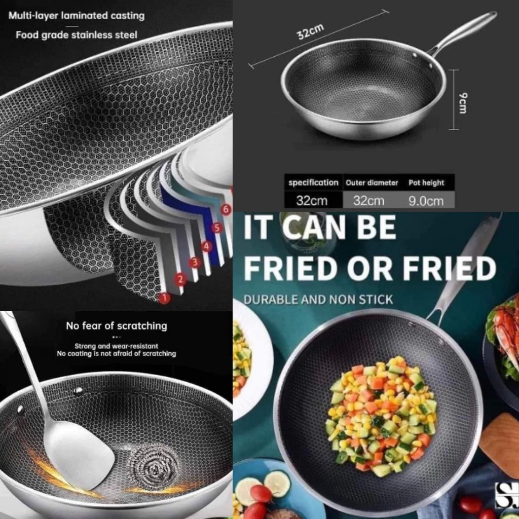 KAWALI ni MARVIN AGUSTIN ( HONEY COMB Semi Non Stick Pan ) Size: 32Cm ...