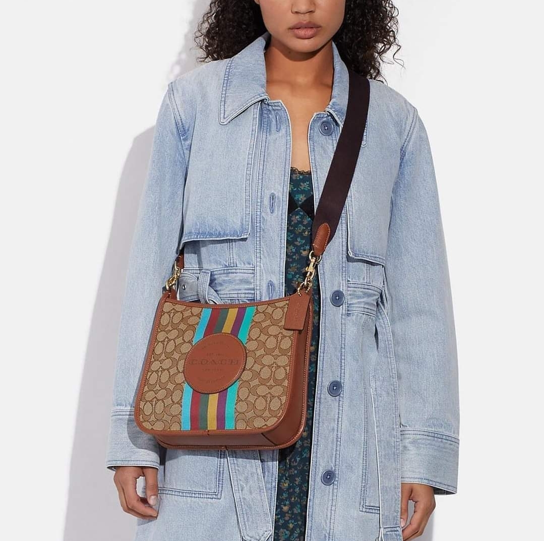 Womens Coach Dempsey File Bag In Signature Jacquard With Stripe And ...