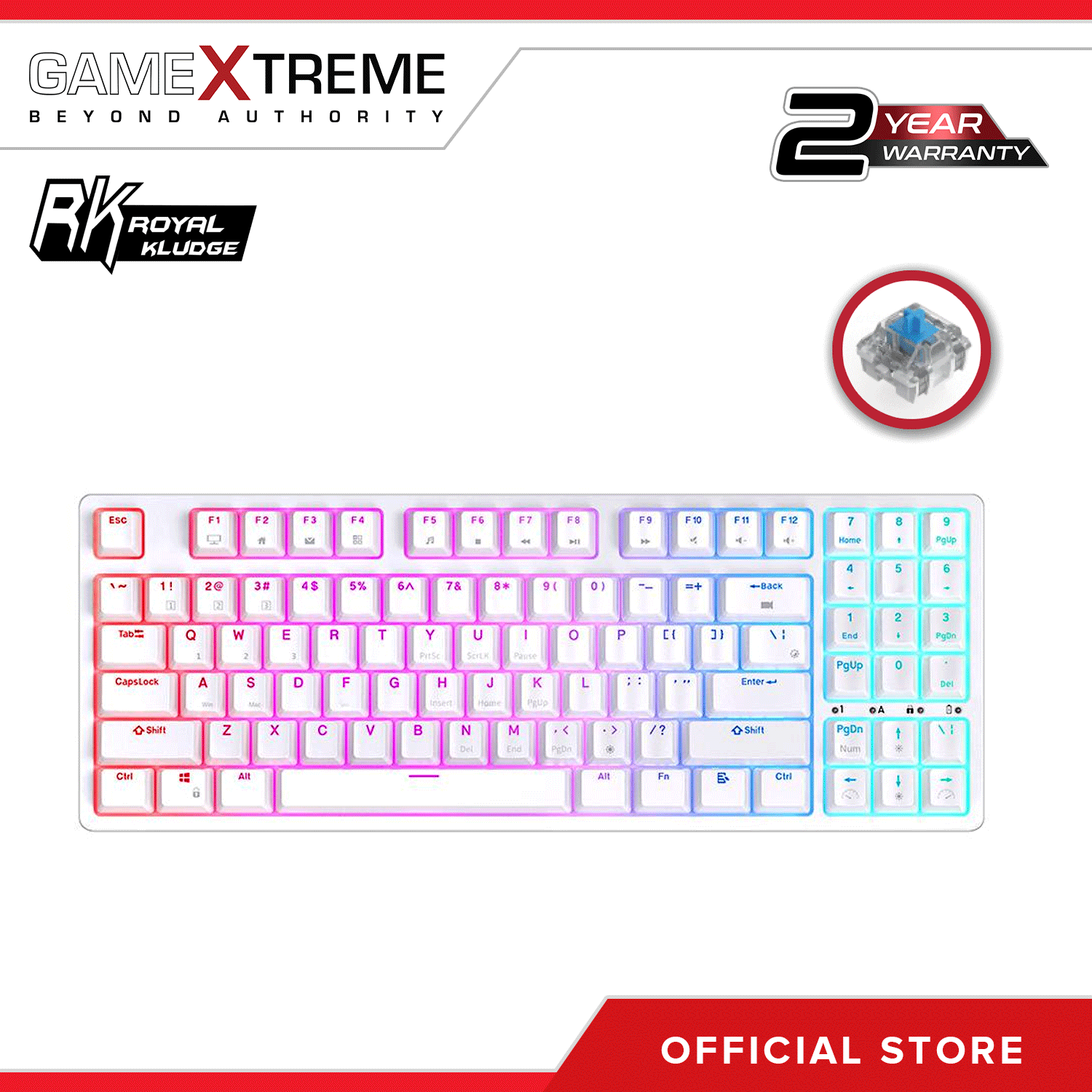 Royal Kludge RK92 Tri Mode RGB 92 Keys Hot Swappable Mechanical ...