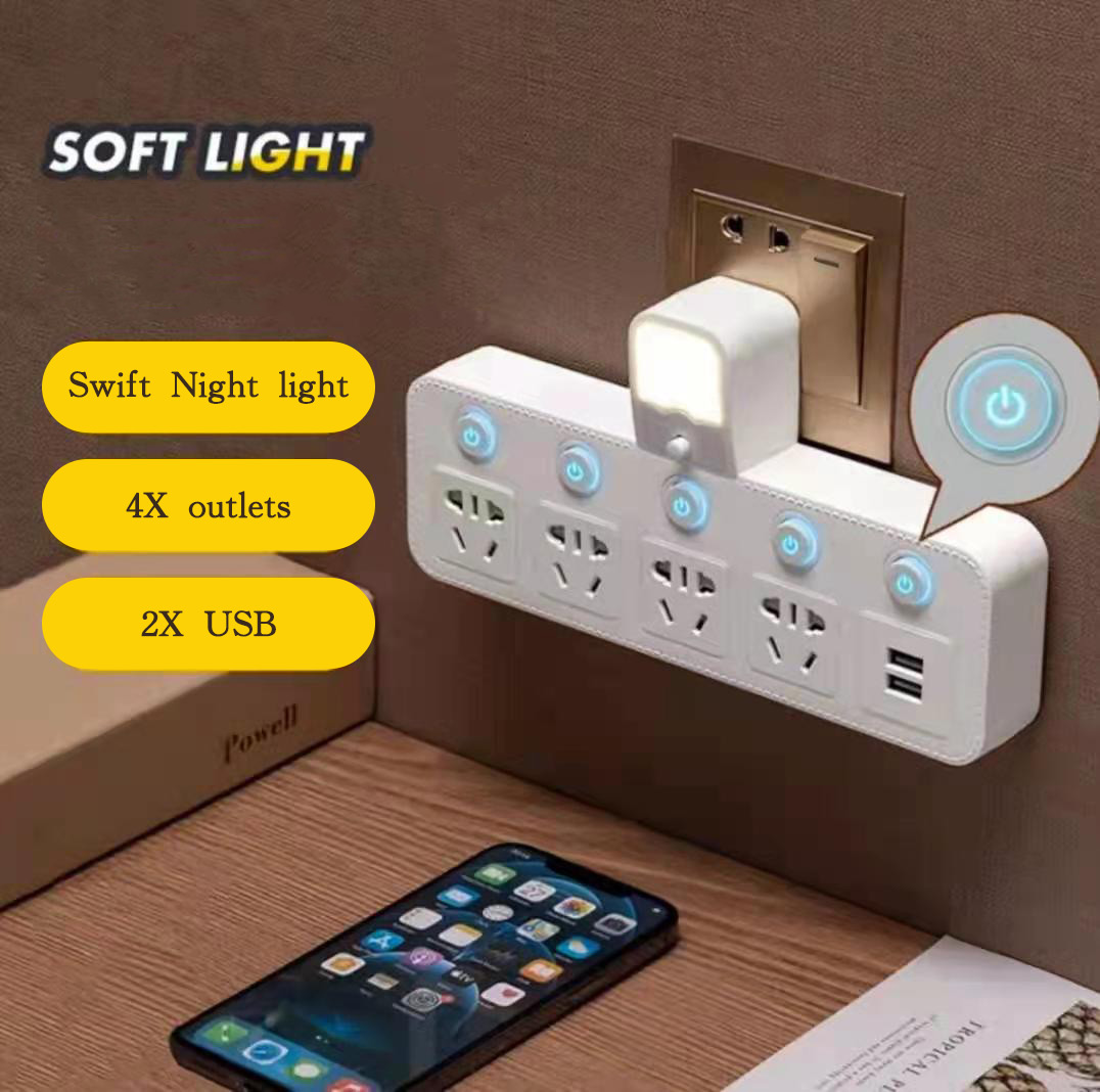 Outlet Extender Plug-in USB Interfaces Power Socket with Adjustable ...