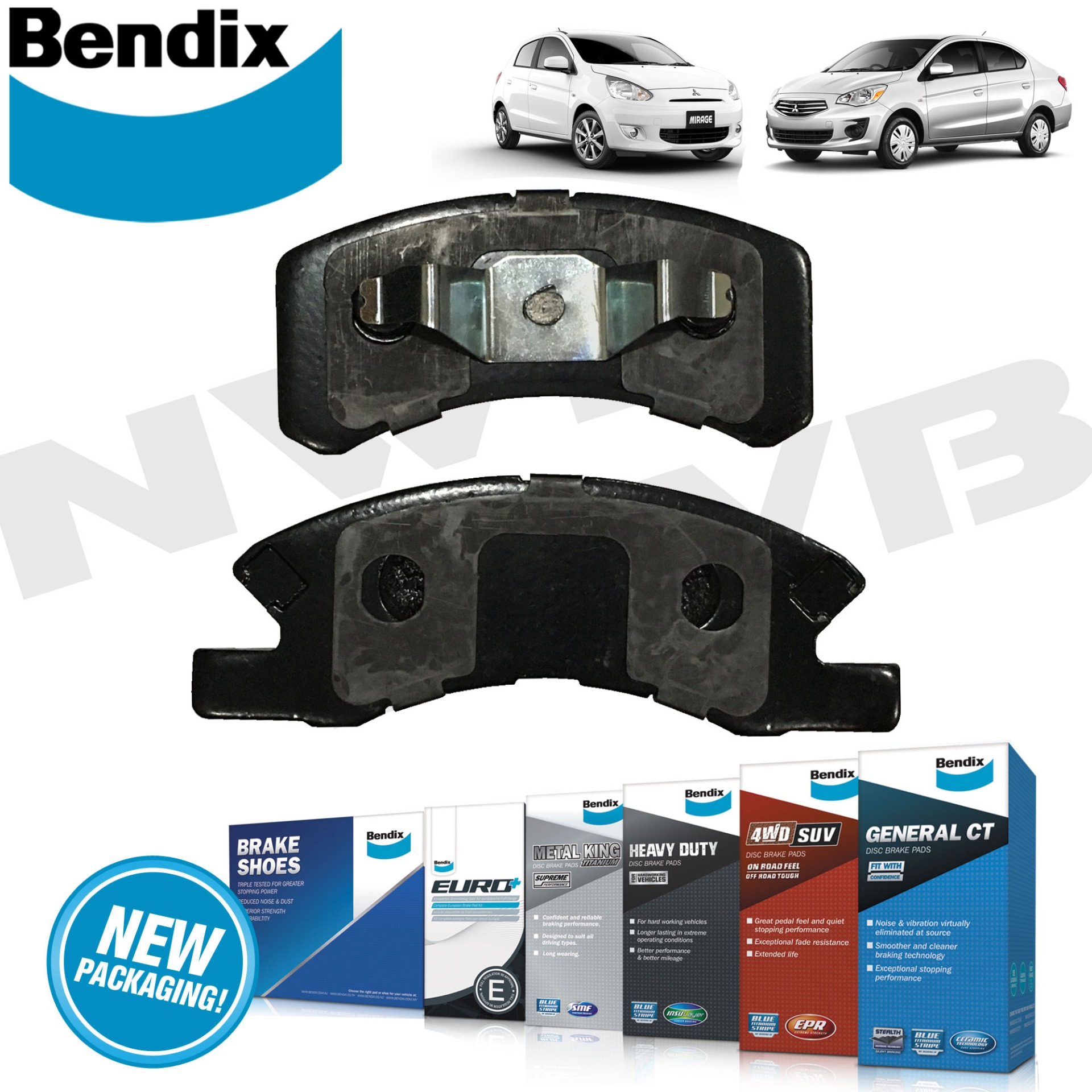 Bendix Brake Pads Front Set HD for Mitsubishi Mirage 2013-2021 (DB1912 ...