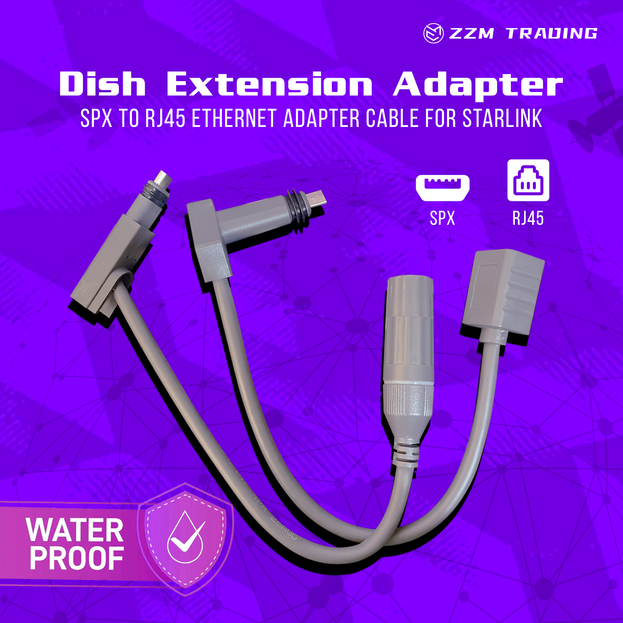 Dish Extension Cable for Starlink SPX to RJ45 Adapter ZZM Trading ...