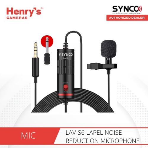 SYNCO LAV-S6 OMNlDIRECTIONAL CONDENSER LAVALIER LAPEL NOISE REDUCTION ...