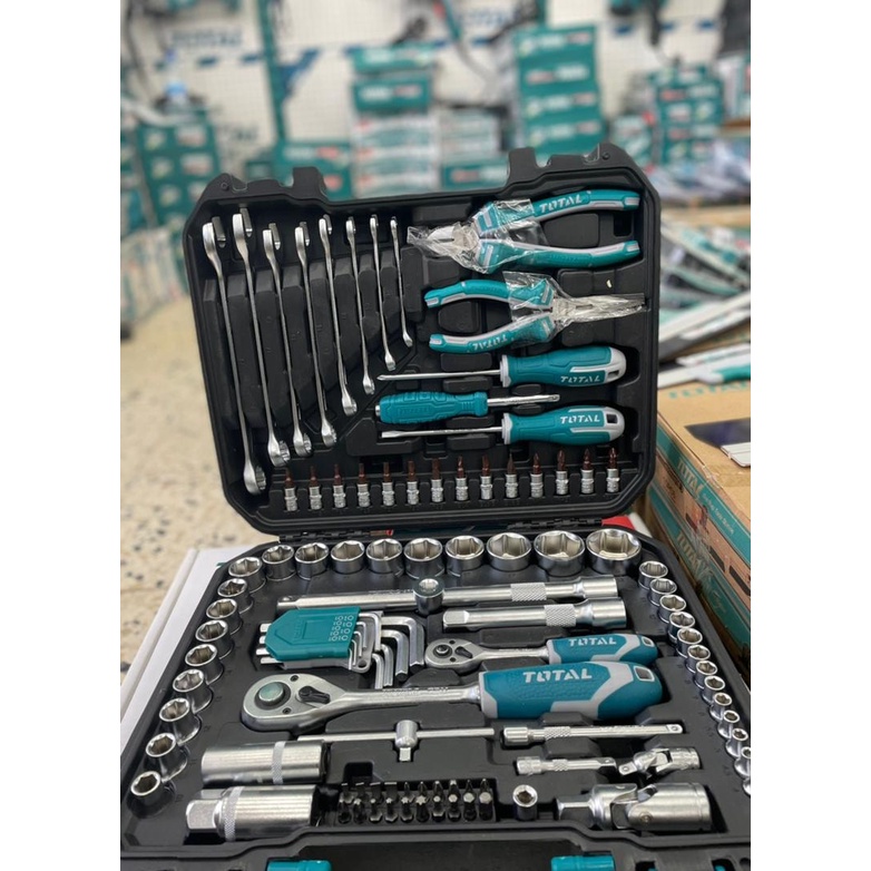 TOTAL 100 Pcs tools set Premium Industrial TOOLS THKTHP21006 | Lazada PH