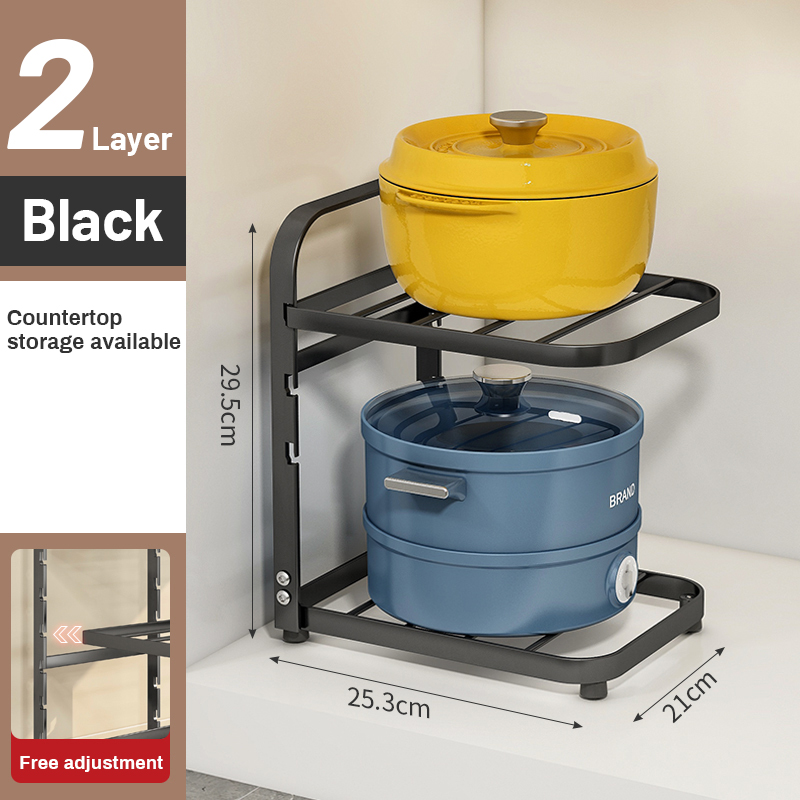 Maxcook 2-5 Tiers Kitchen POT Rack Under Sink Rack Adjustable Pot Rack ...