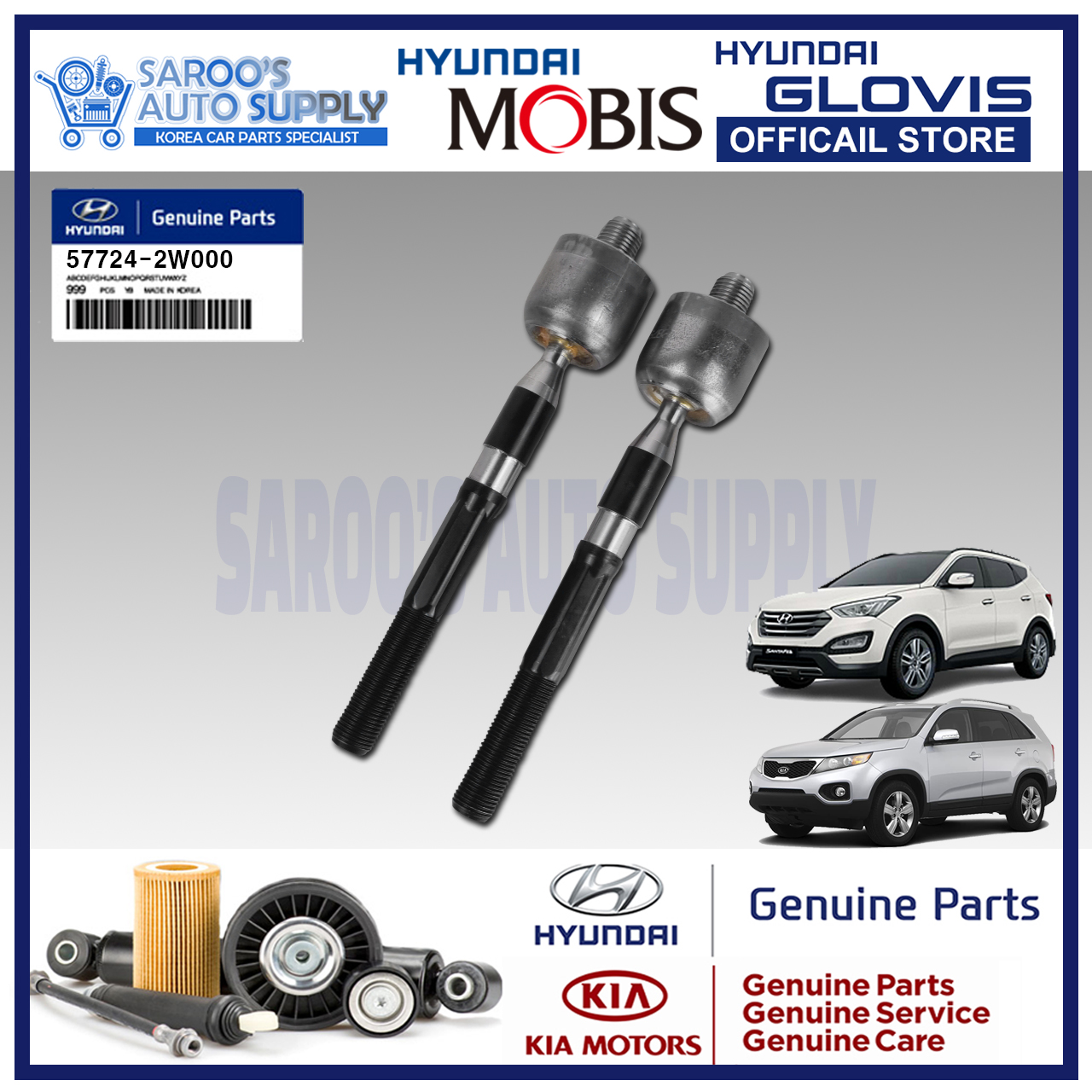 [Genuine] Inner Ball Joint/ Rack End / Axial Joint Set For Santa Fe ...